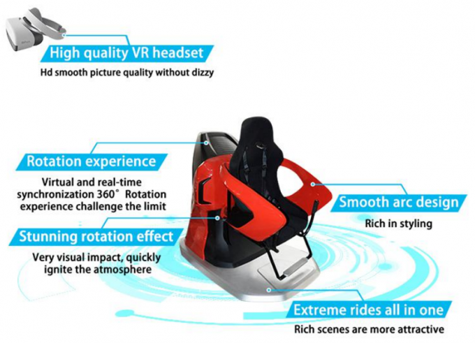 Multiple Color 9D VR Flight Simulator , Roller Coaster Arcade VR Headset